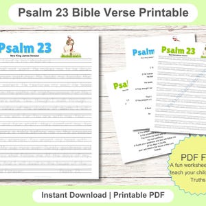 Psalm 23 Bible Verses for Handwriting and Memorization, Christian ...