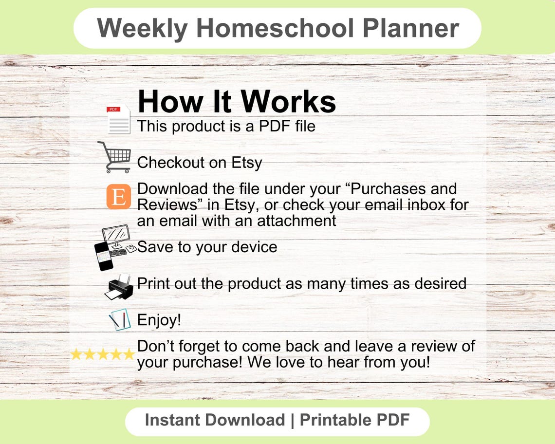 Weekly Homeschool Planner, Homeschool Kids Printable Editable Schedule ...