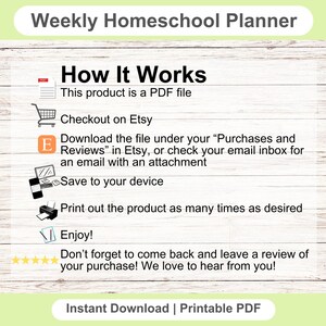 Weekly Homeschool Planner, Homeschool Kids Printable Editable Schedule ...