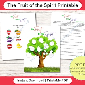 Fruit of the Spirit Game, Homeschool Game, Preschool Printable, Bible ...