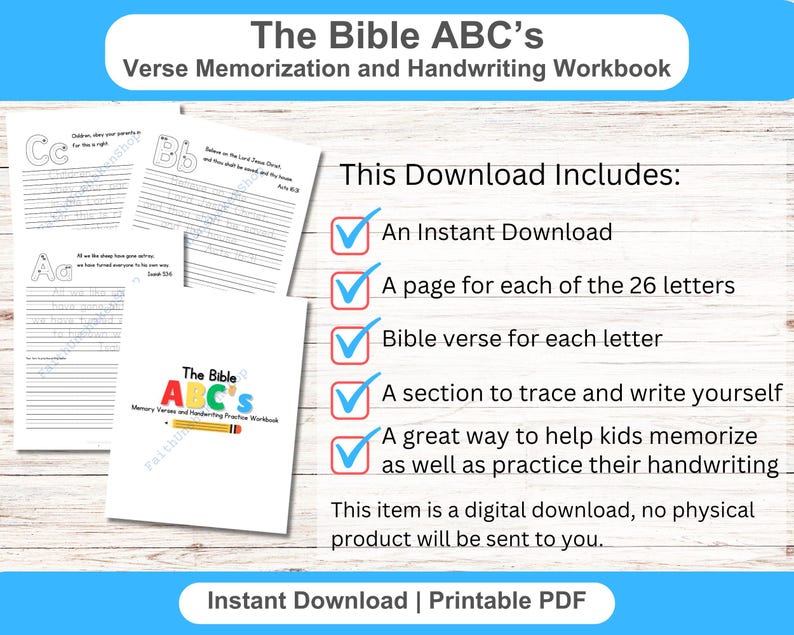 ABC Bible Verses for Handwriting and Memorization, Christian Homeschool ...