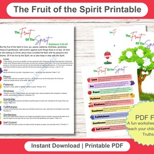 Fruit of the Spirit Game, Homeschool Game, Preschool Printable, Bible ...
