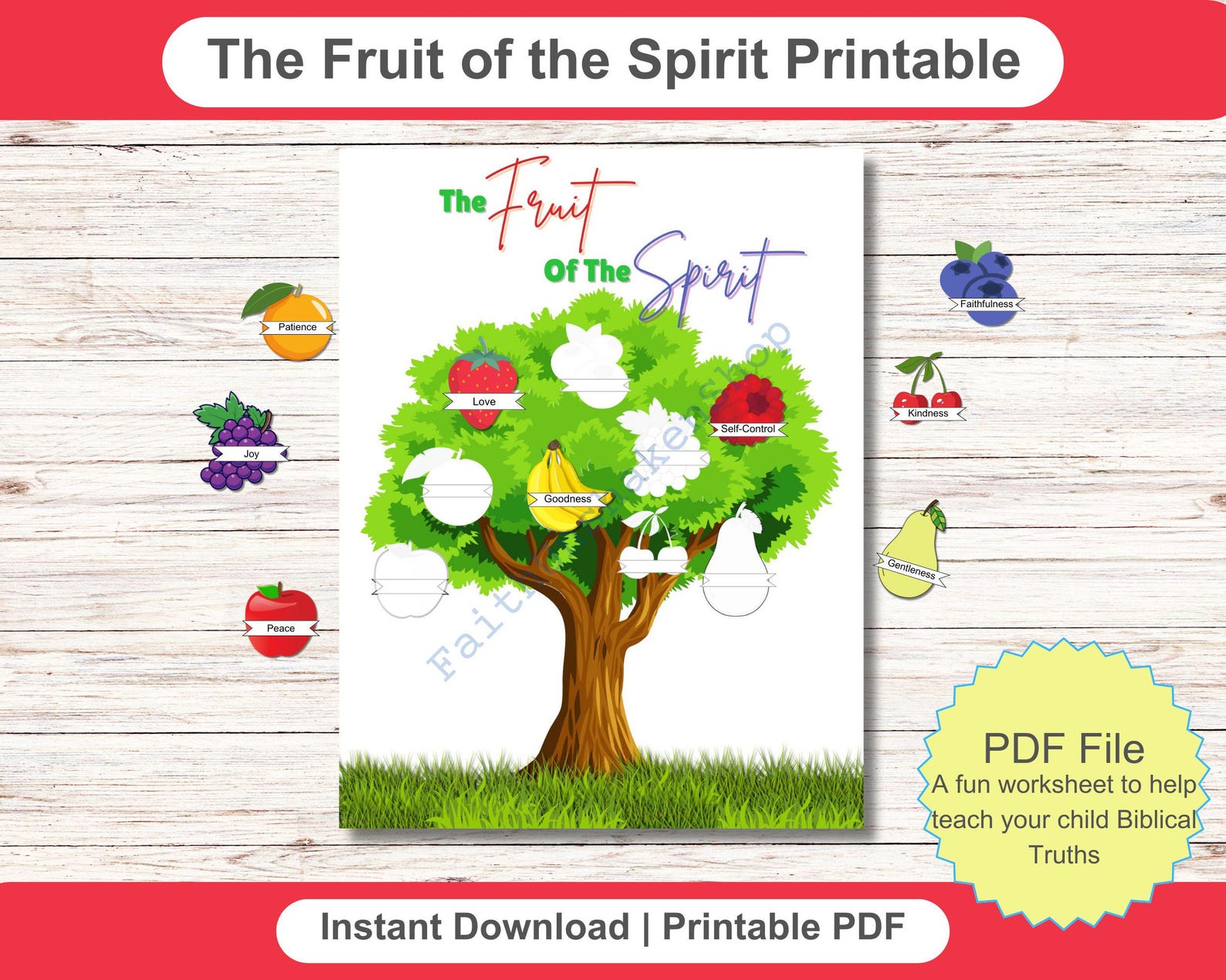 Fruit of the Spirit Game, Homeschool Game, Preschool Printable, Bible ...