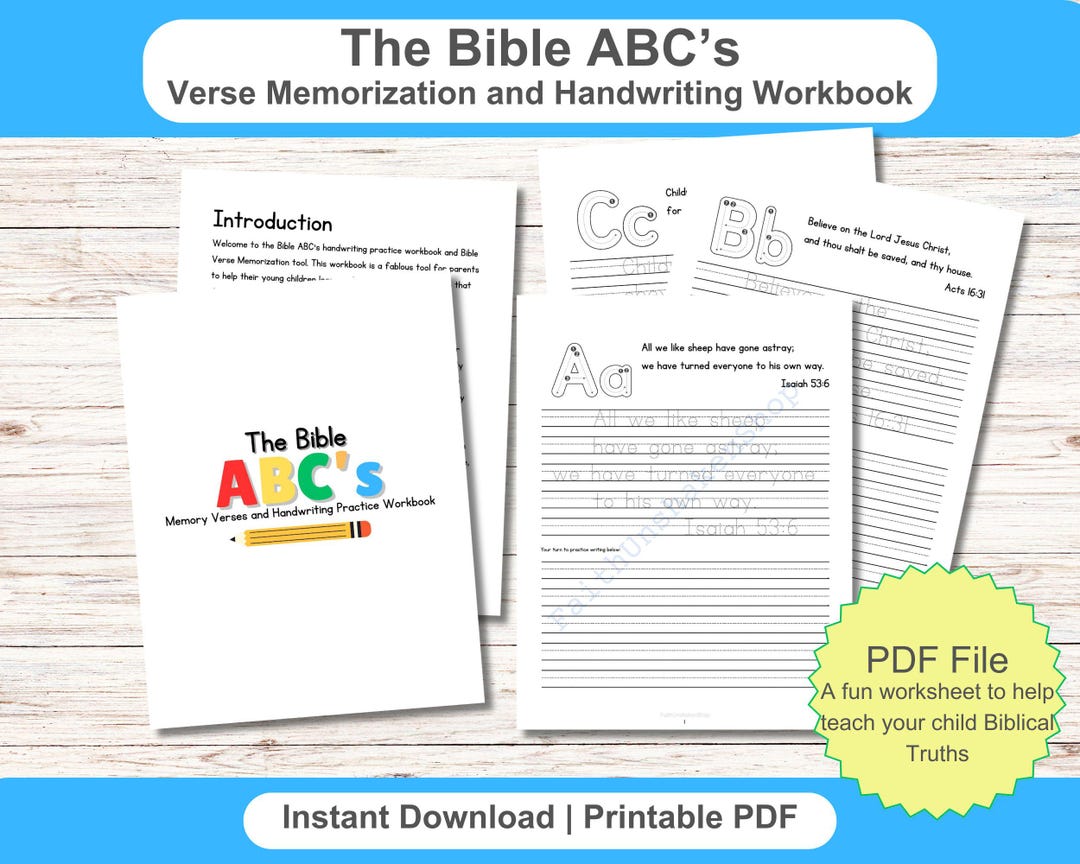ABC Bible Verses for Handwriting and Memorization, Christian Homeschool ...