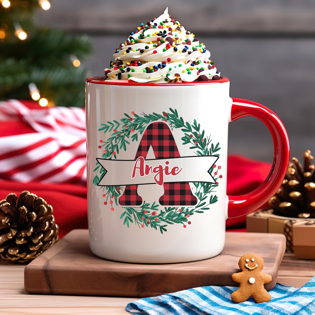 Personalized Christmas Mug, Custom Christmas Mug, Custom Initial Name ...