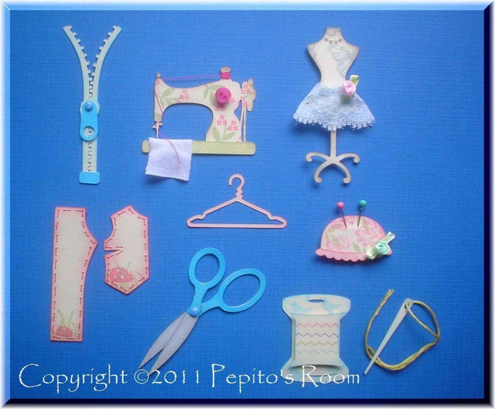 PRC Sew Cute Charms Set SVG Files - Scissors, Zipper, Sewing Machine ...