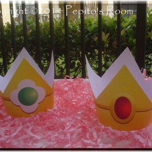 Print-ink Party Crowns - Peach and Daisy - DIY Digital Printable PDF - Etsy