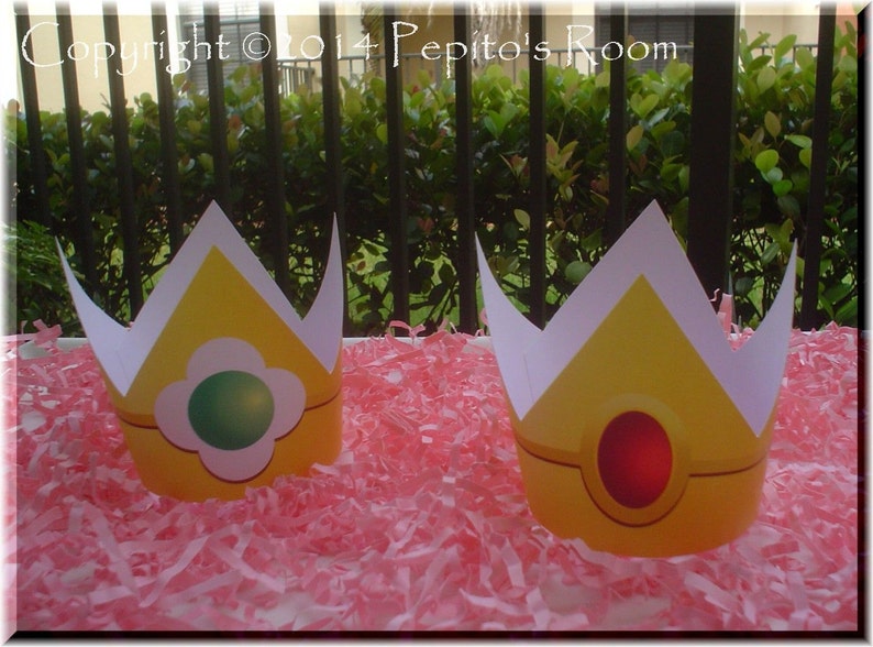 Print-ink Party Crowns - Peach and Daisy - DIY Digital Printable PDF ...
