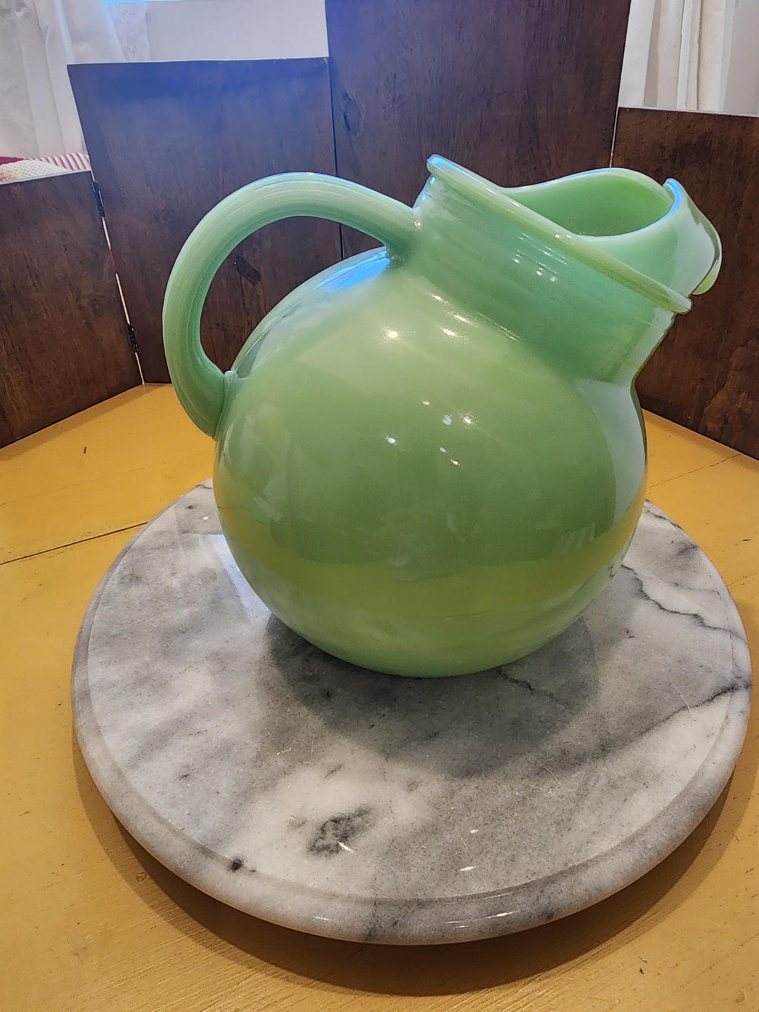 Jadeite Fire King Ball Pitcher Vintage - Etsy