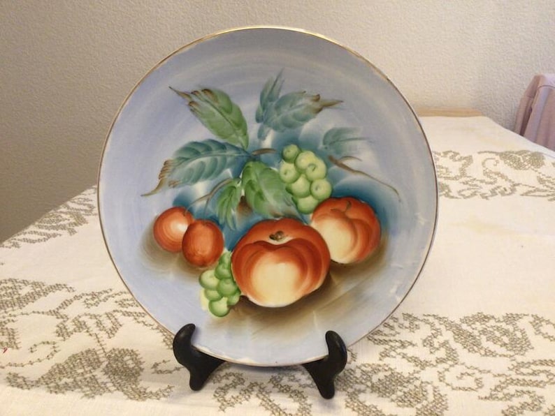 Lefton China Hand-painted 8" Fruit Plate - Etsy