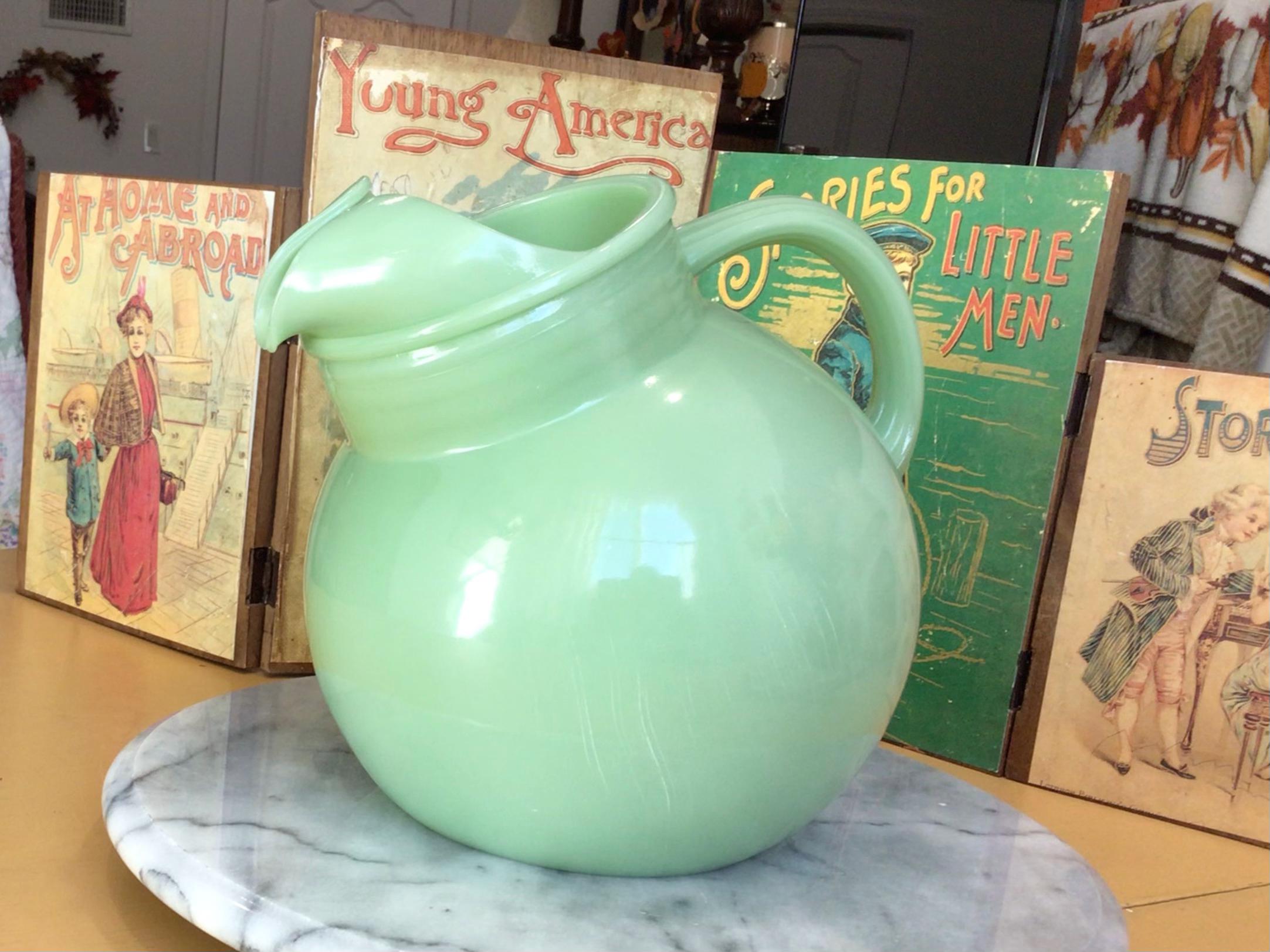 Jadeite Fire King Ball Pitcher Vintage - Etsy