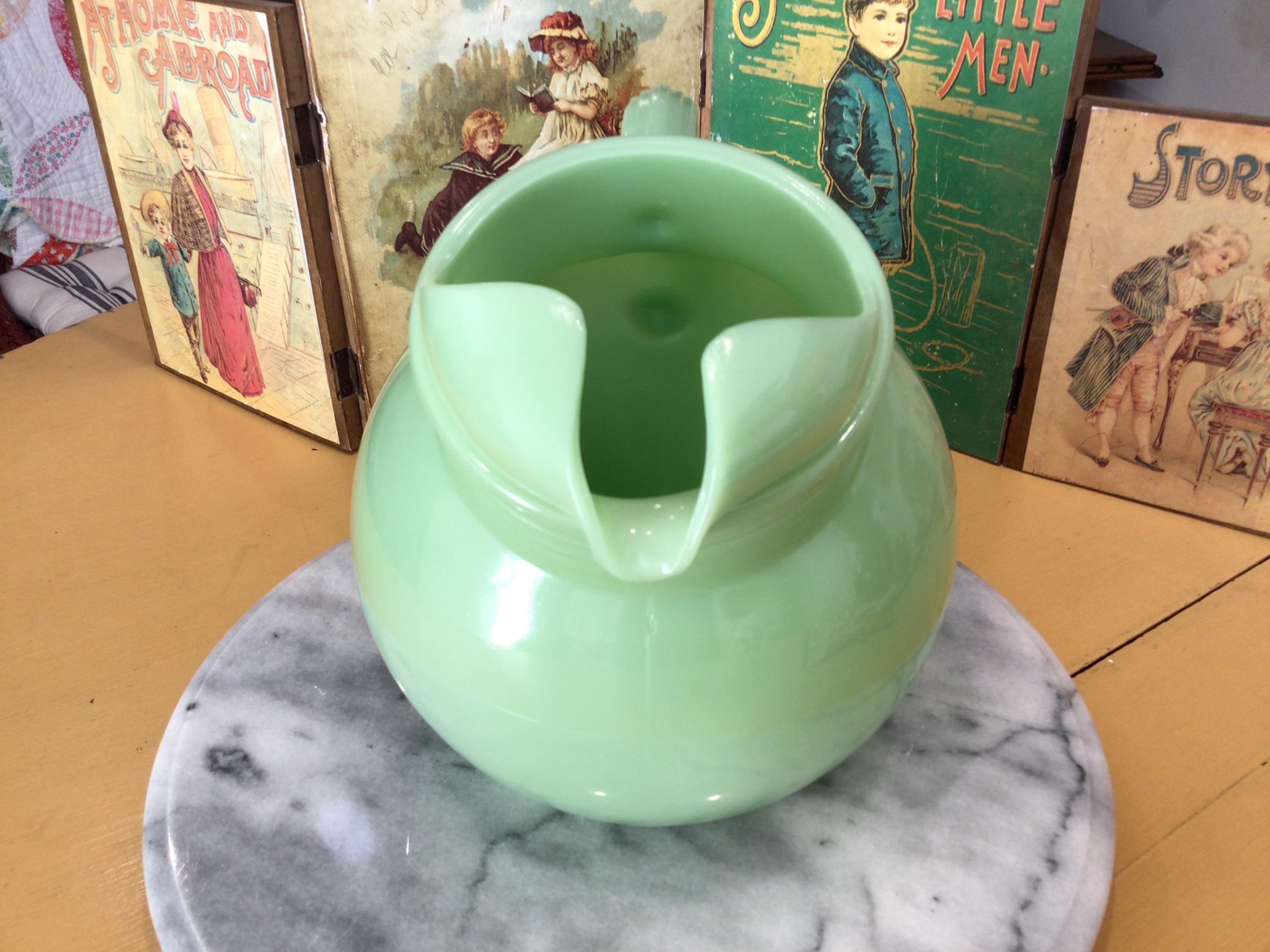Jadeite Fire King Ball Pitcher Vintage - Etsy