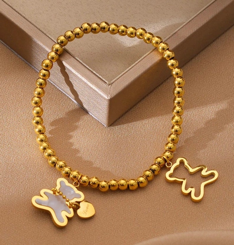 Lou Gehrigs Support ALS Jewelry Bear Theme Gold Tone Fashion Bracelet ...