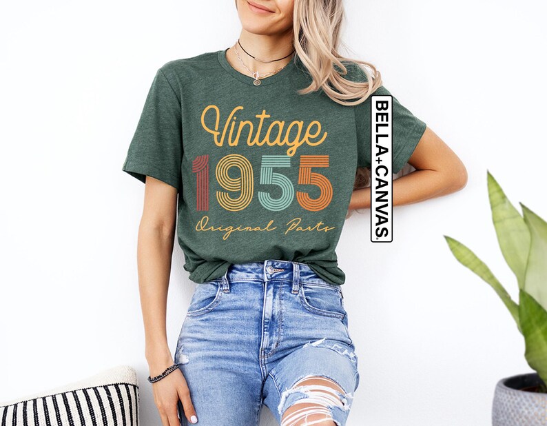 Vintage 1955 Retro T-shirt, 71th Birthday Gift - Etsy
