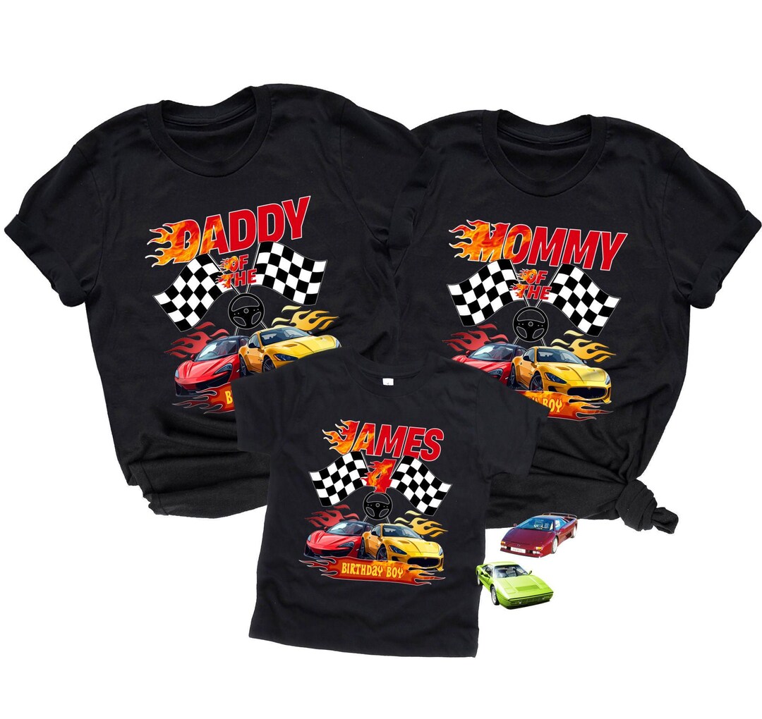 Birthday Boy Fire Race Wheel Custom Family Birthday Theme Shirts - Etsy