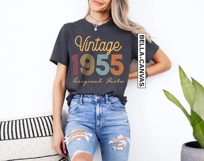 Vintage 1955 Retro T-shirt, 71th Birthday Gift - Etsy