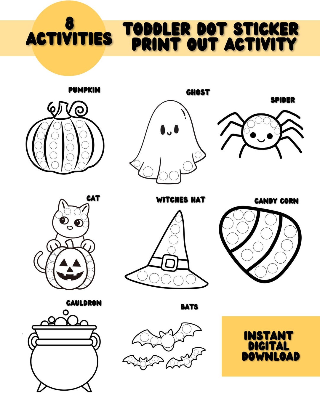 Dot Sticker Printable, Toddler Busy Activity, Preschool Learning ...