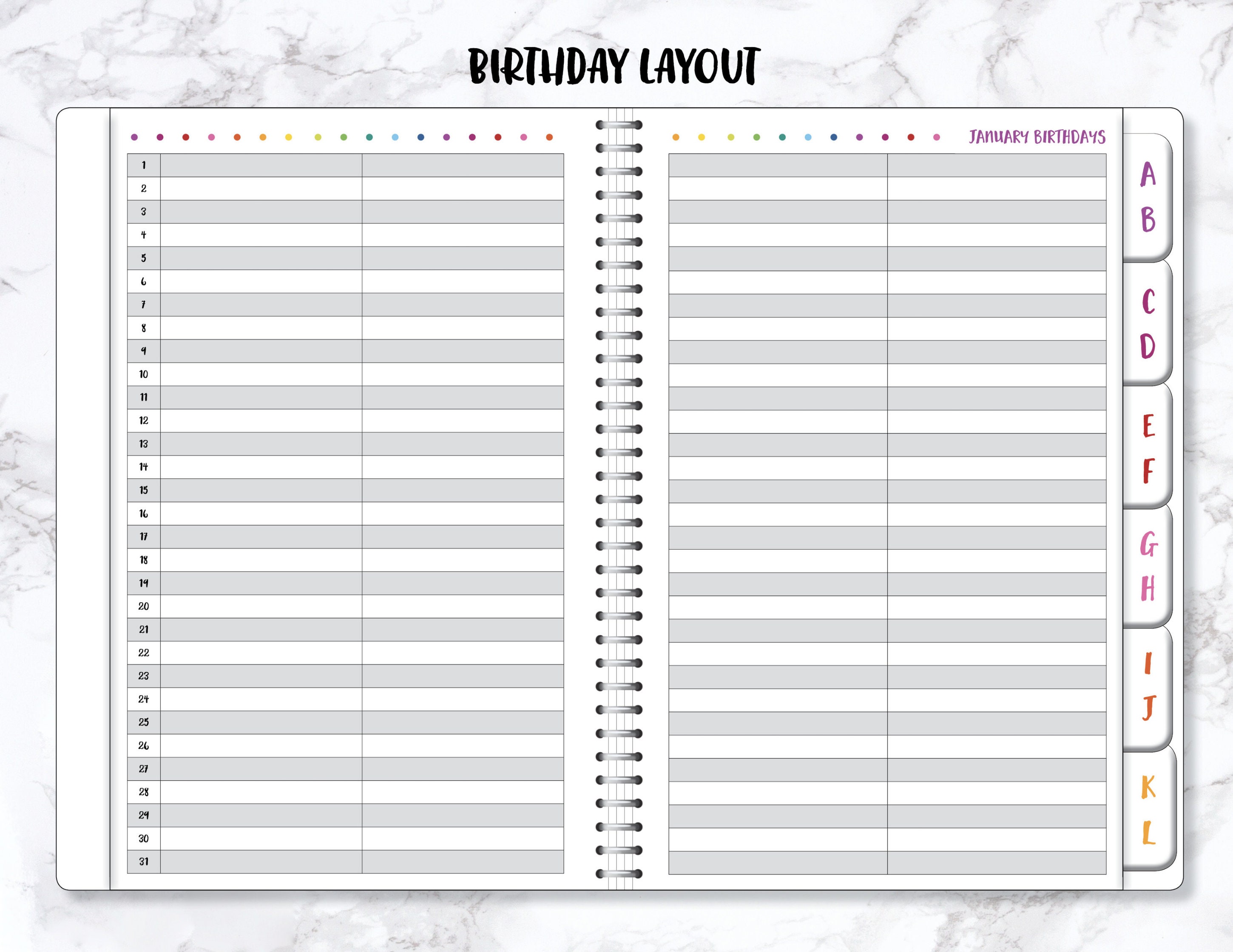 Address Book and Birthday Reminder - Etsy