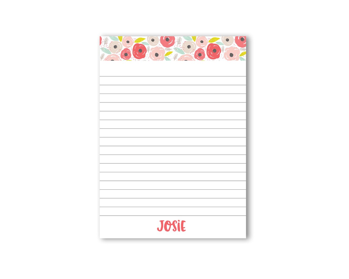 Personalized Notepad 30 Cute Notepad Lined Notepad - Etsy