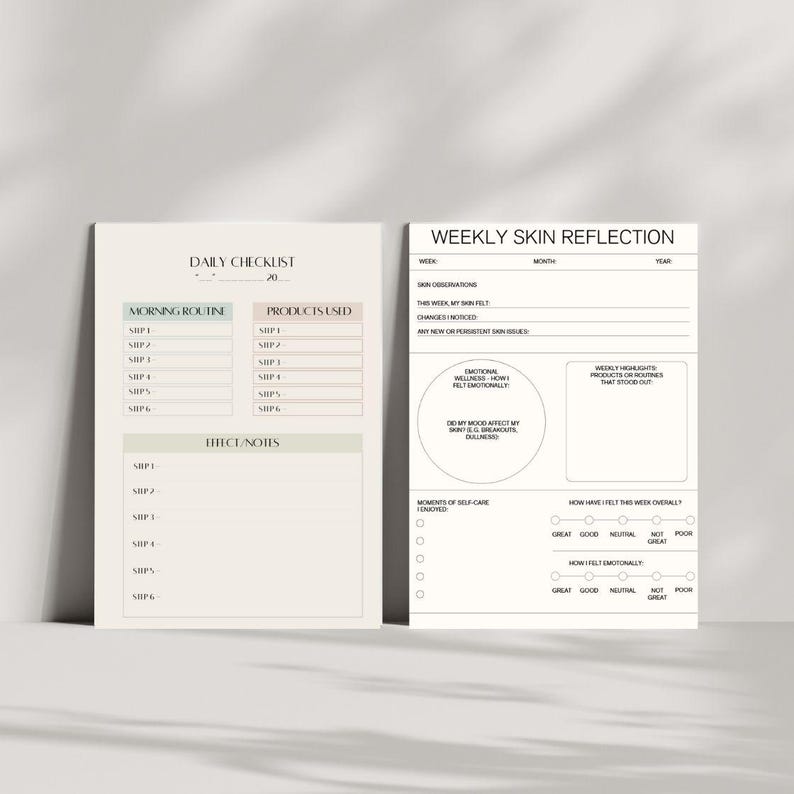 Digital Skincare Journal Printable Self-care Routine & Skin Health ...