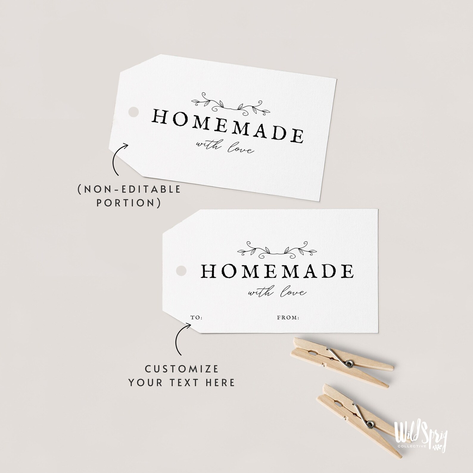 Minimalist Homemade Gift Labels: Editable Canva Template for Printable ...
