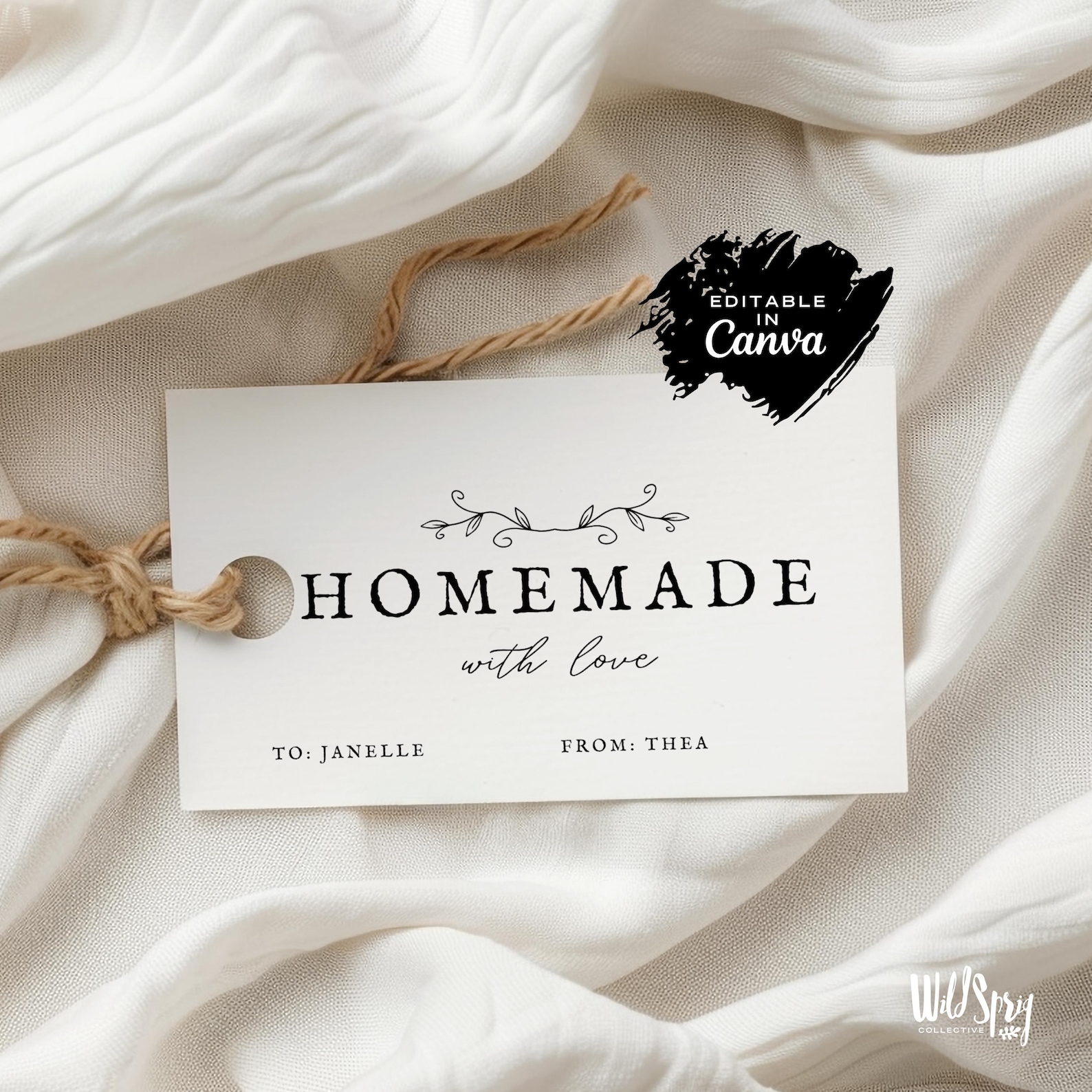 Minimalist Homemade Gift Labels: Editable Canva Template for Printable ...