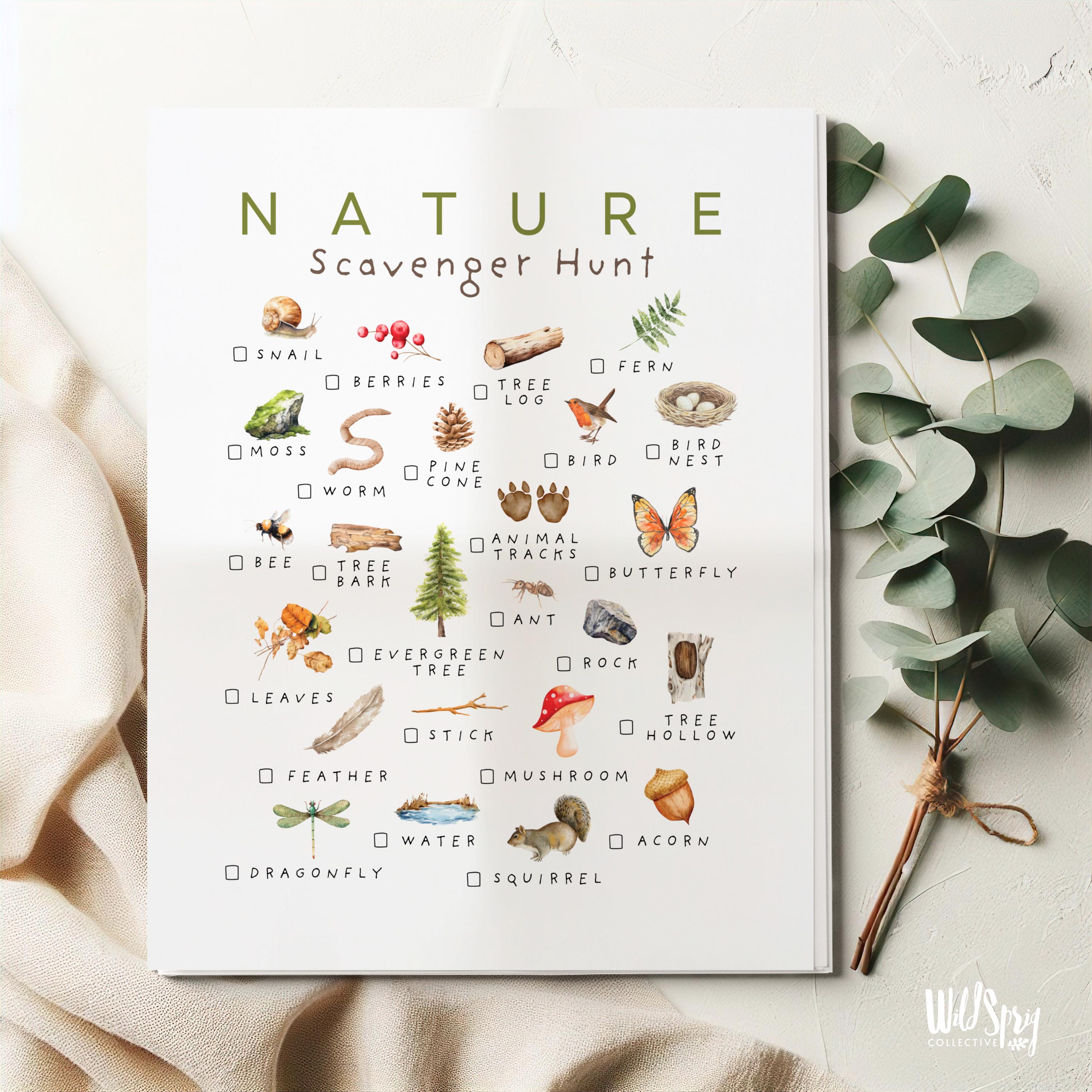 Nature Scavenger Hunt | Printable Scavenger Hunt | Nature School ...