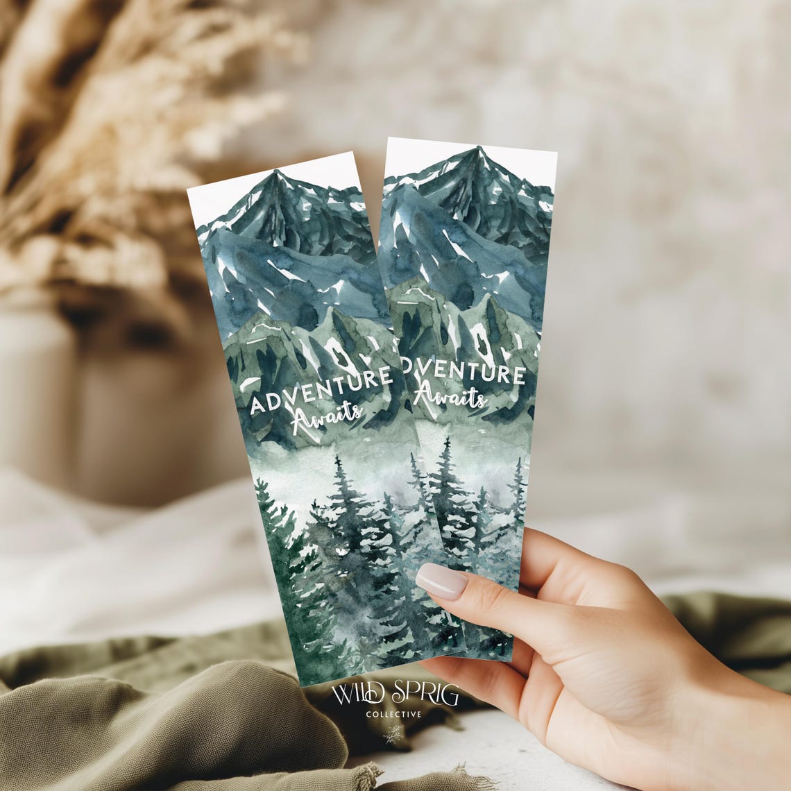 Adventure Awaits Bookmark | 2x6 and 2x8 Printable Bookmark | Nature ...
