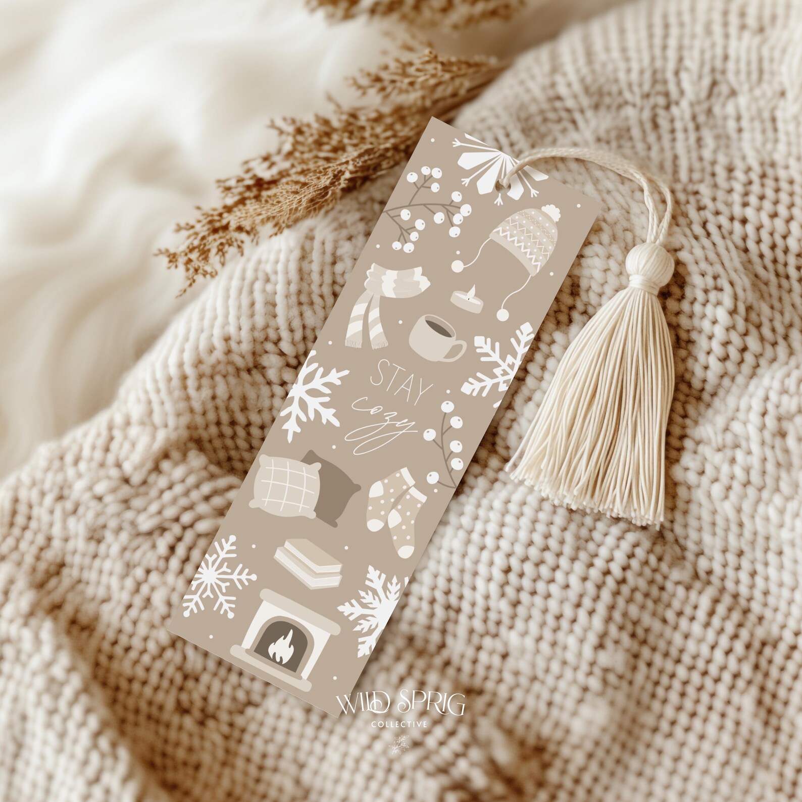 Cozy Winter Bookmark: Printable PDF for Cozy Reading Adornment With ...