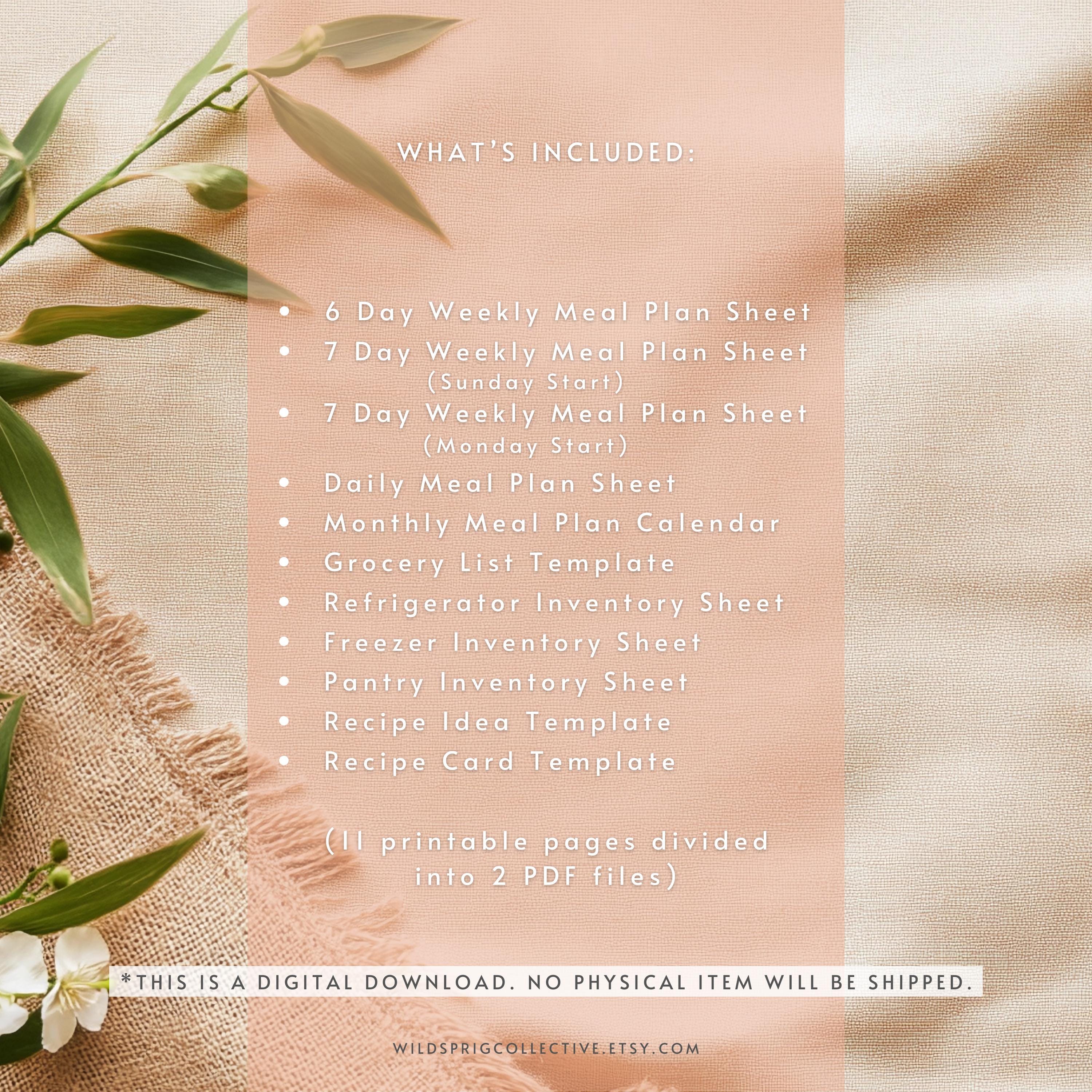 Meal Planner Bundle | Printable Prep Bundle | Meal Organizer Template ...