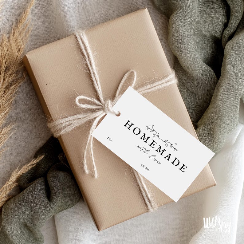 Minimalist Homemade Gift Labels: Editable Canva Template for Printable ...
