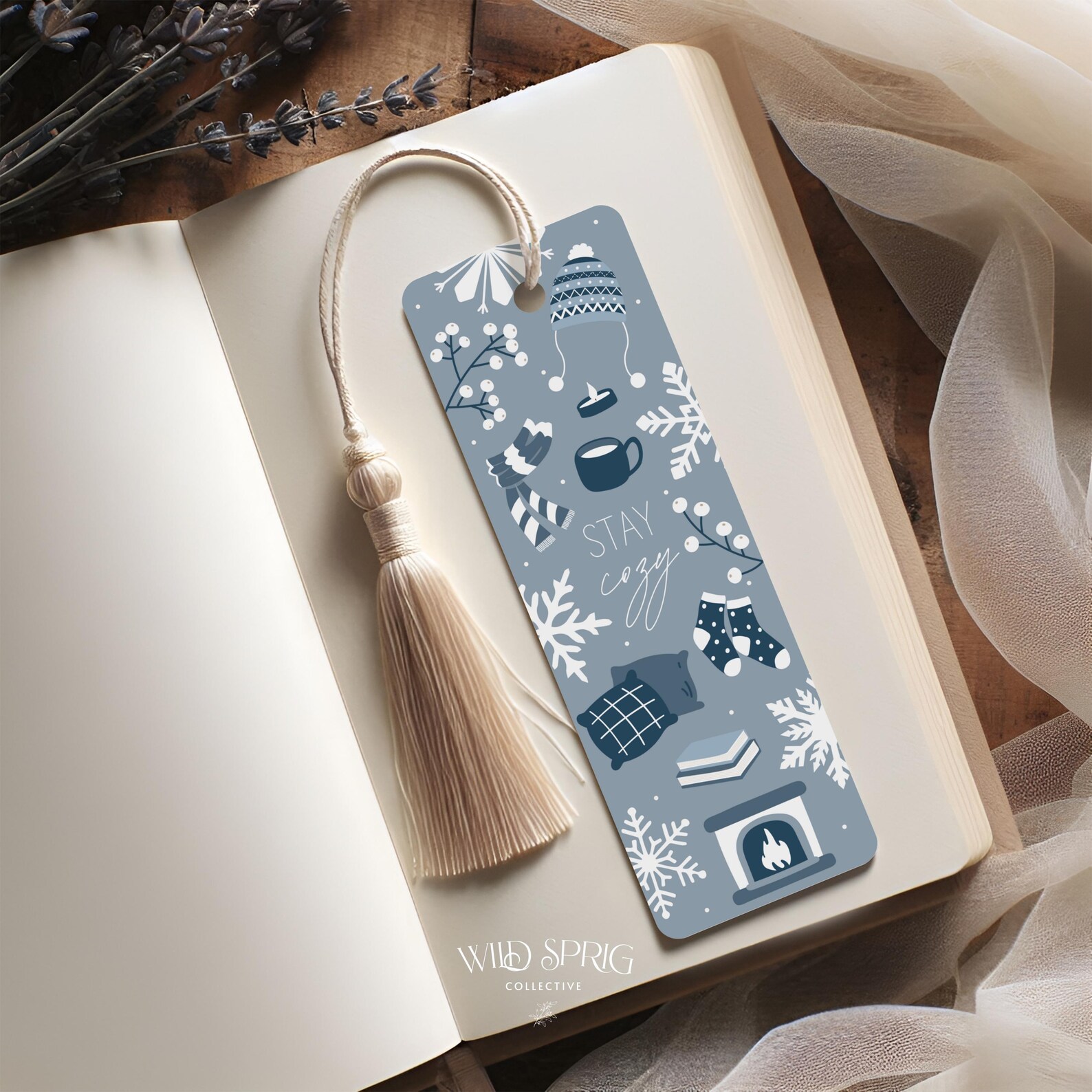 Cozy Winter Bookmark: Printable PDF for Cozy Reading Adornment With ...