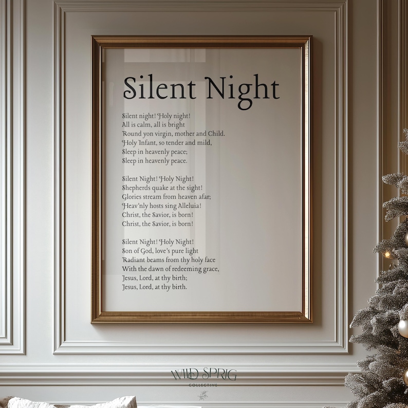 Silent Night Christmas Print | Instant Download Christmas Printable ...