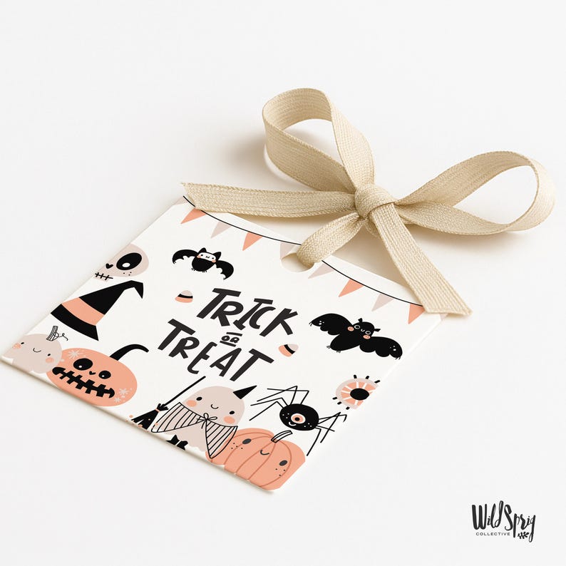 Printable Halloween Gift Tag: Instant Download Labels for Spooky ...