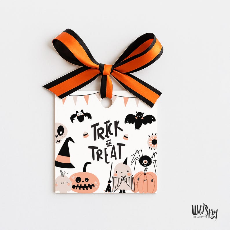 Printable Halloween Gift Tag: Instant Download Labels for Spooky ...