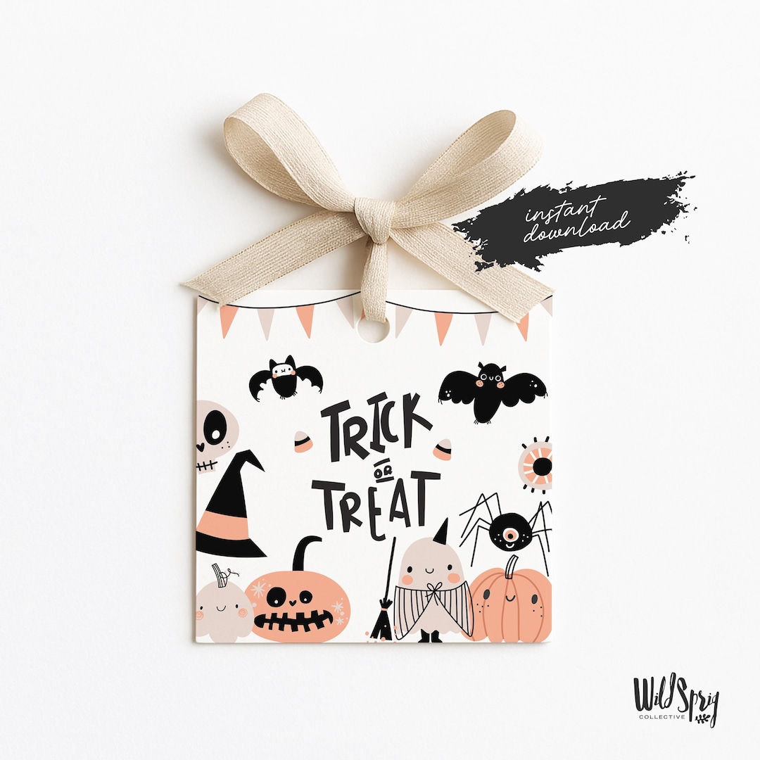 Printable Halloween Gift Tag: Instant Download Labels for Spooky ...