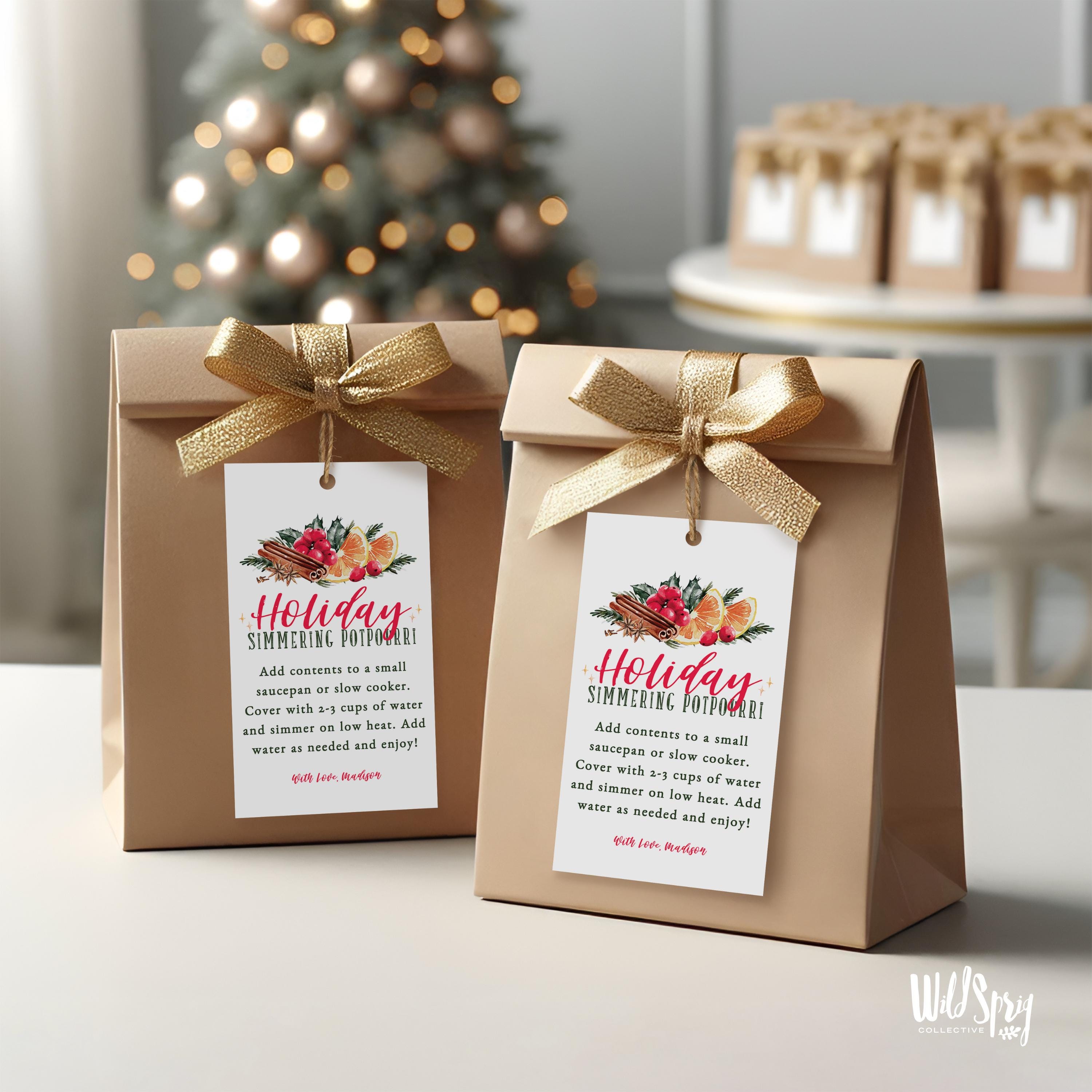 Printable Holiday Potpourri Gift Tags: Festive Aroma Labels for ...