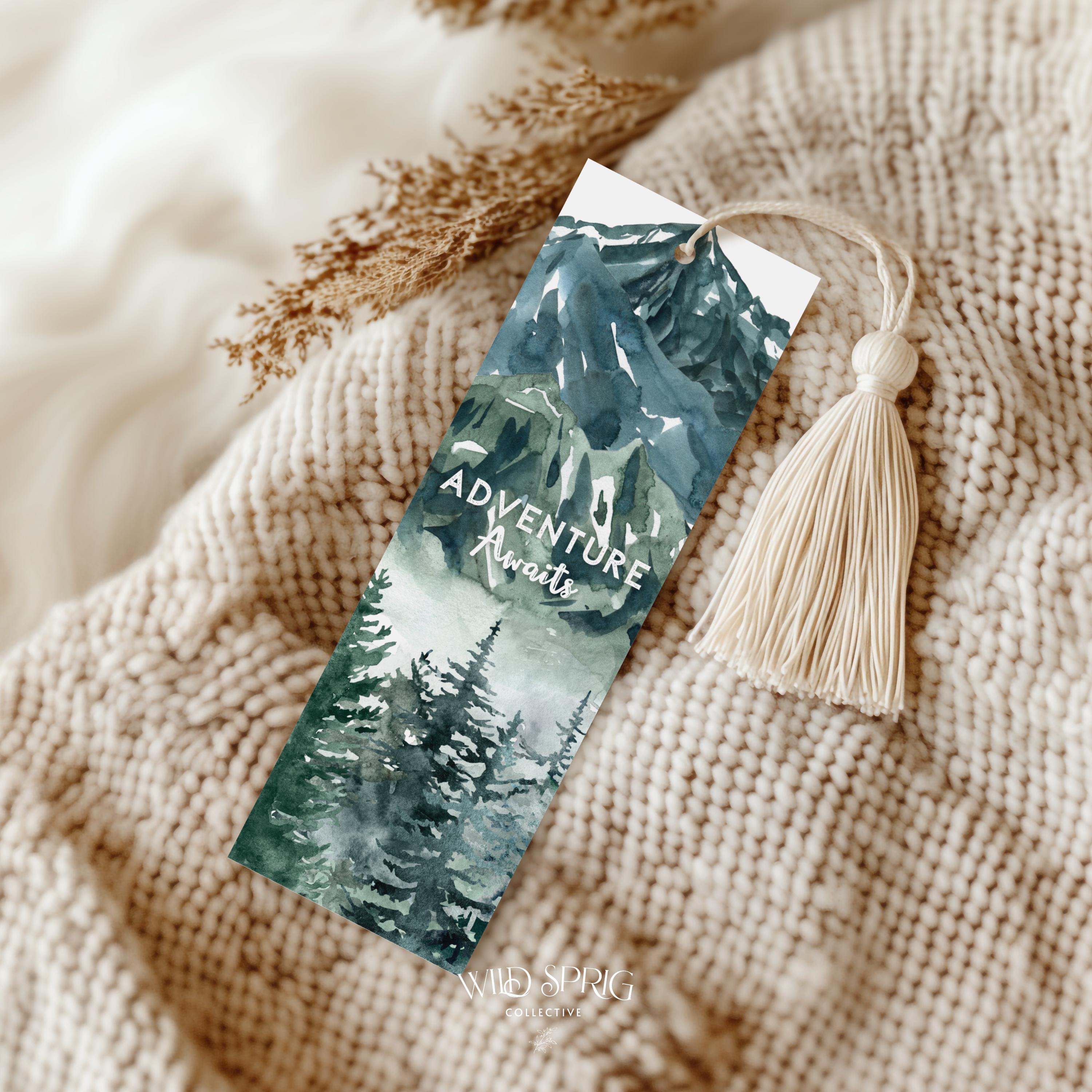 Adventure Awaits Bookmark | 2x6 and 2x8 Printable Bookmark | Nature ...
