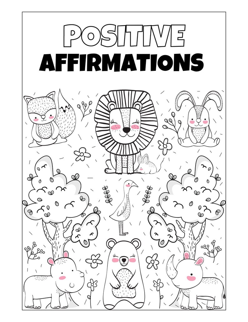Kids Positive Affirmations Coloring Booklet - Etsy