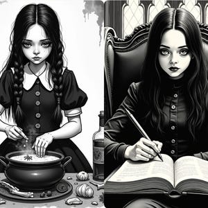Wednesday Junk Journal Paper & Loaded Tag Kit, Gothic / Witch Ephemera ...