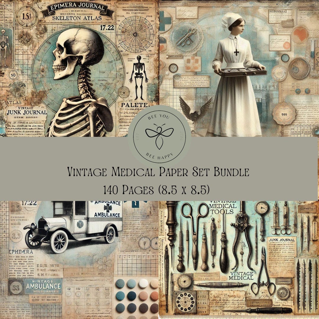 Vintage Medical Journal Paper Kit, Vintage Inspired Art Paper ...