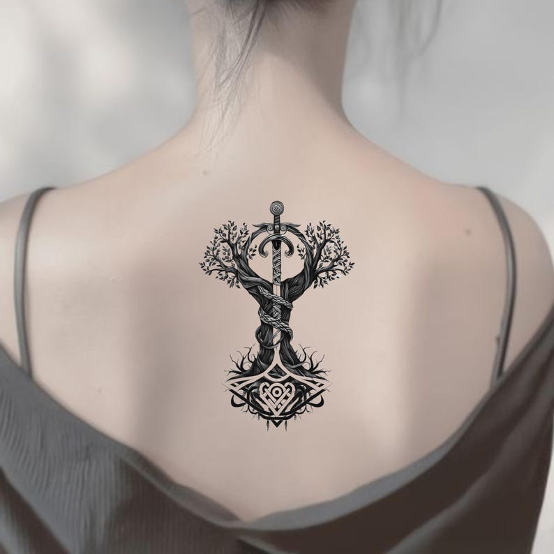 Celtic Tree Tattoo Design High-resolution Digital Art PNG Transparent Background Printable ...