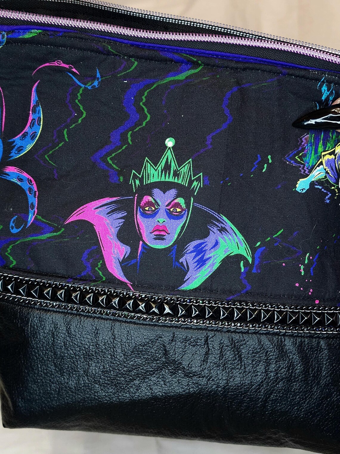 Neon Villain Purse With Black Studs and Pleather - Etsy