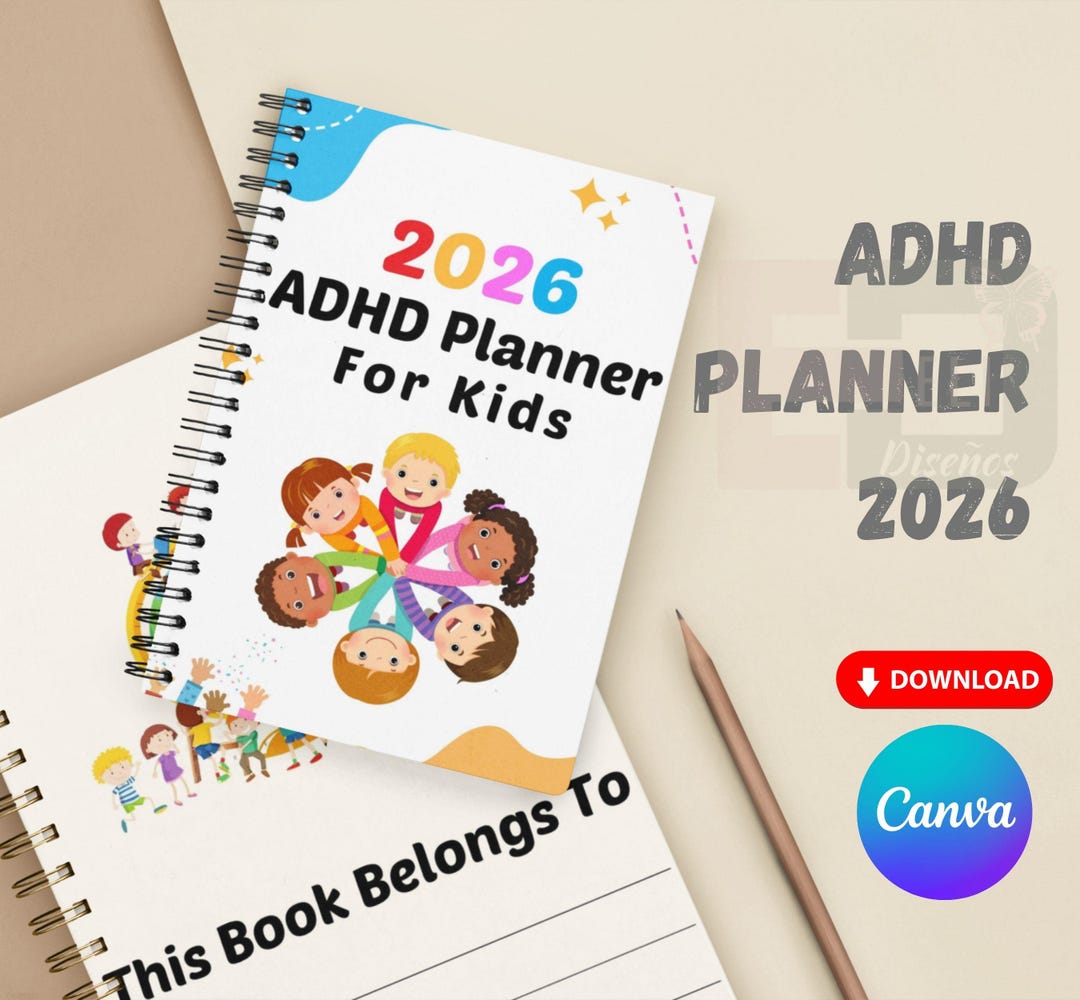 2026 ADHD Planner for Kids: Daily Routine Chart (canva Template Digital ...