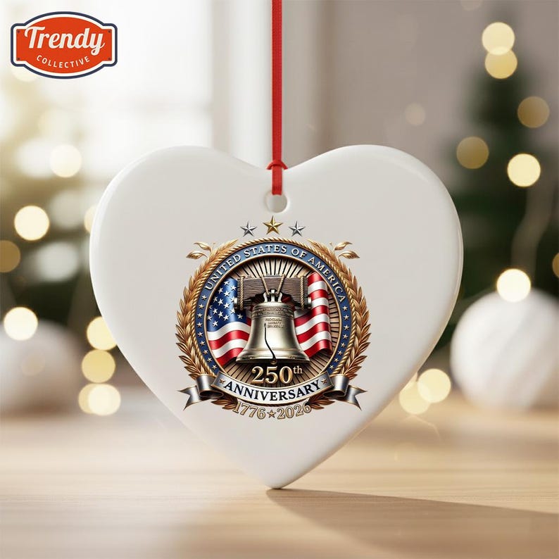 USA 250th Anniversary Ornament, American Flag Freedom Keepsake ...