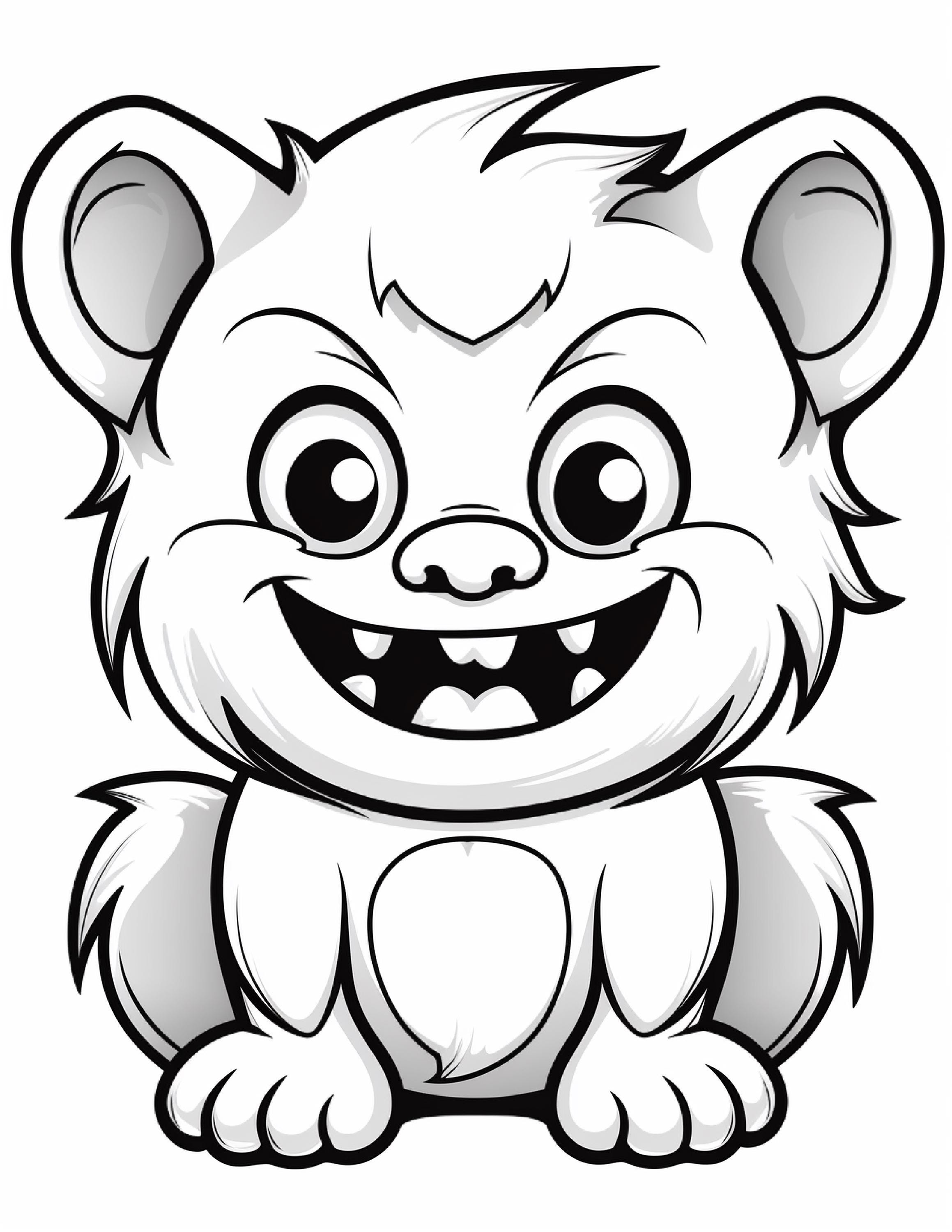 Monster Coloring Pages for Adults and Kids of All Ages. Digital ...