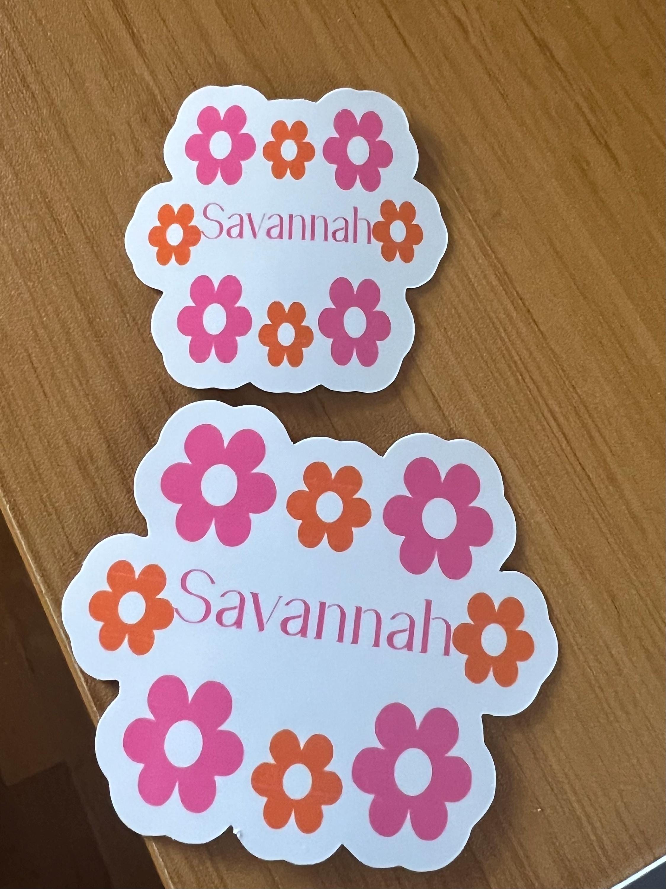Personalized Name Stickers for Kids. Vinyl Name Decals for Kids. Floral ...