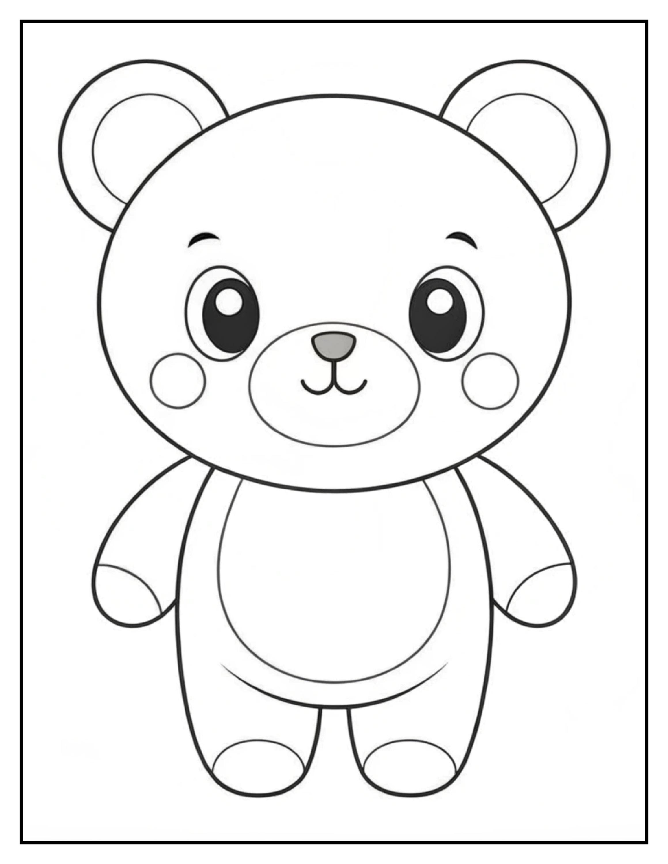 Cute Kawaii Animal Coloring Pages for Kids. 100 Pages of Adorable ...