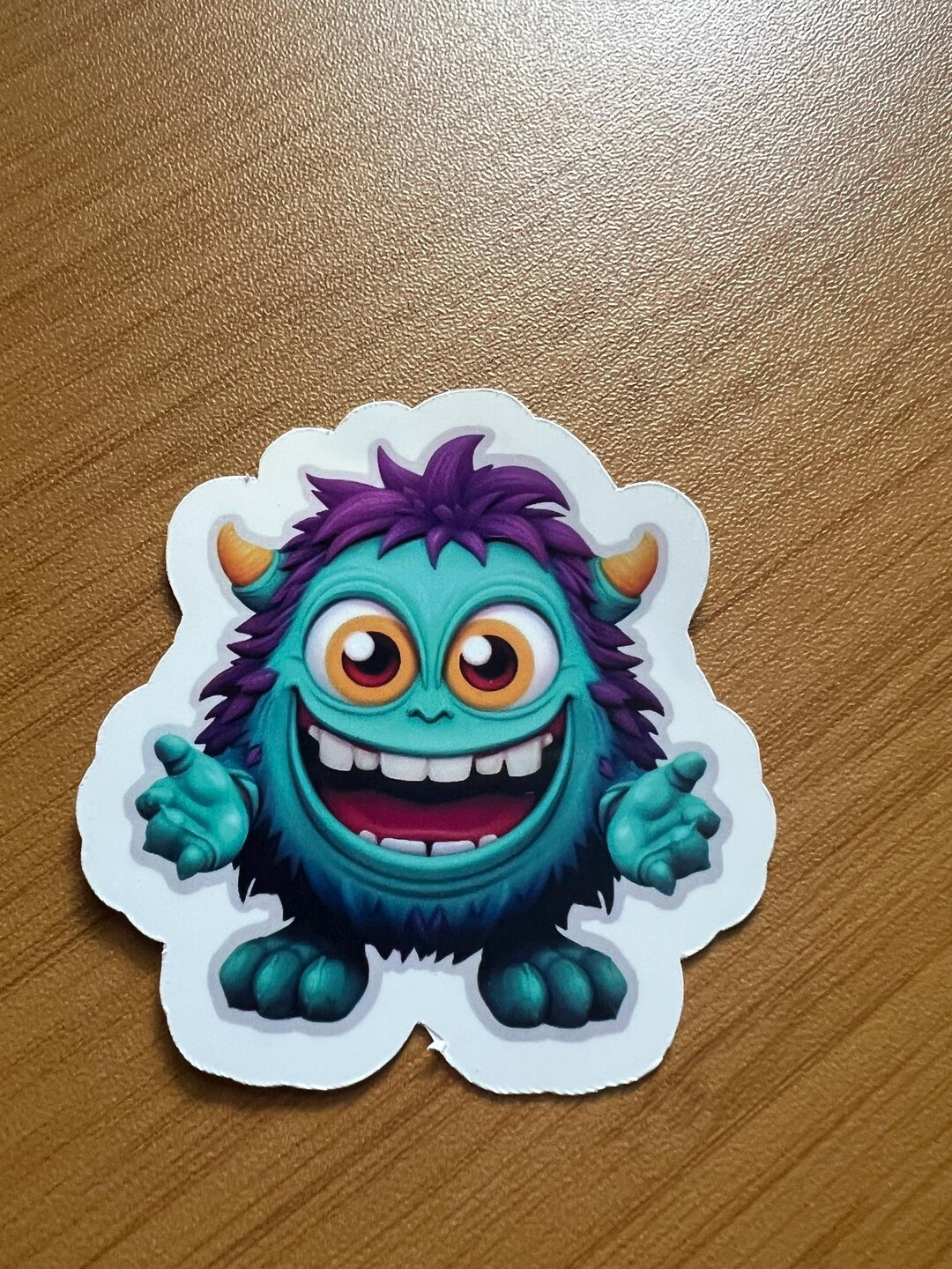 Adorable Colorful Monster Sticker. Vinyl Decal for Laptop, Phone ...