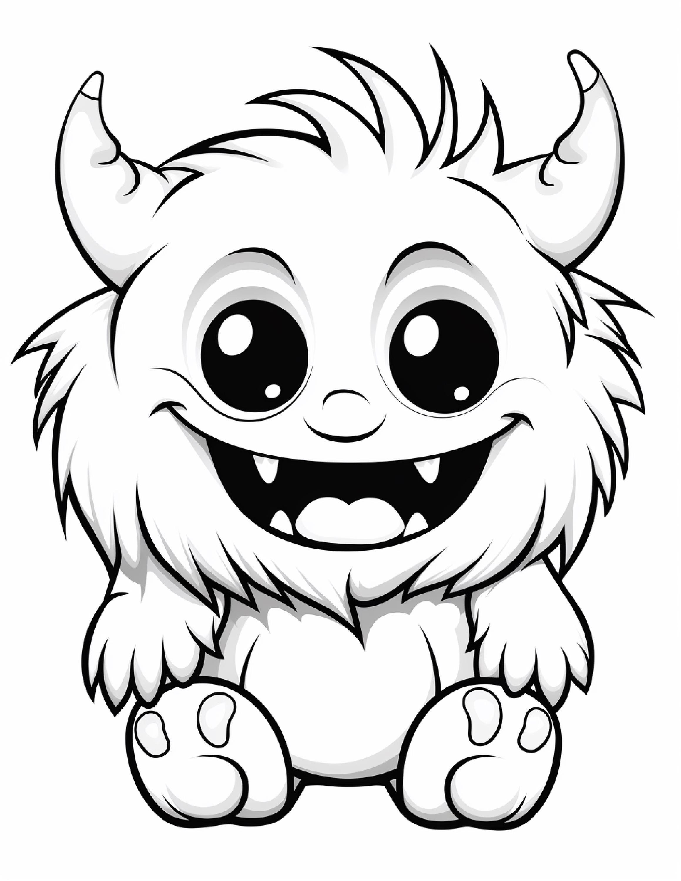 Monster Coloring Pages for Adults and Kids of All Ages. Digital ...
